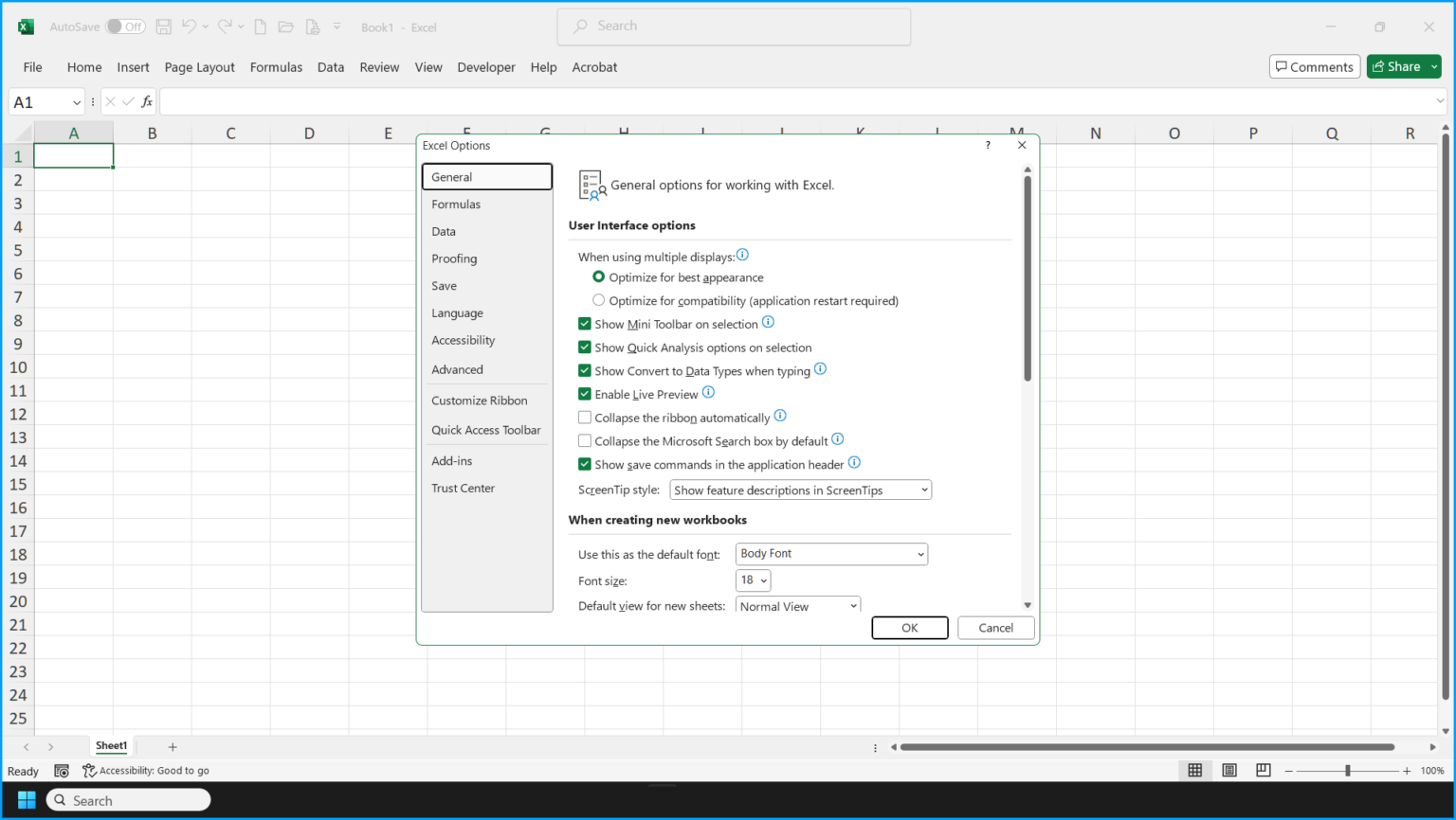 Excel Interface - Def Excel