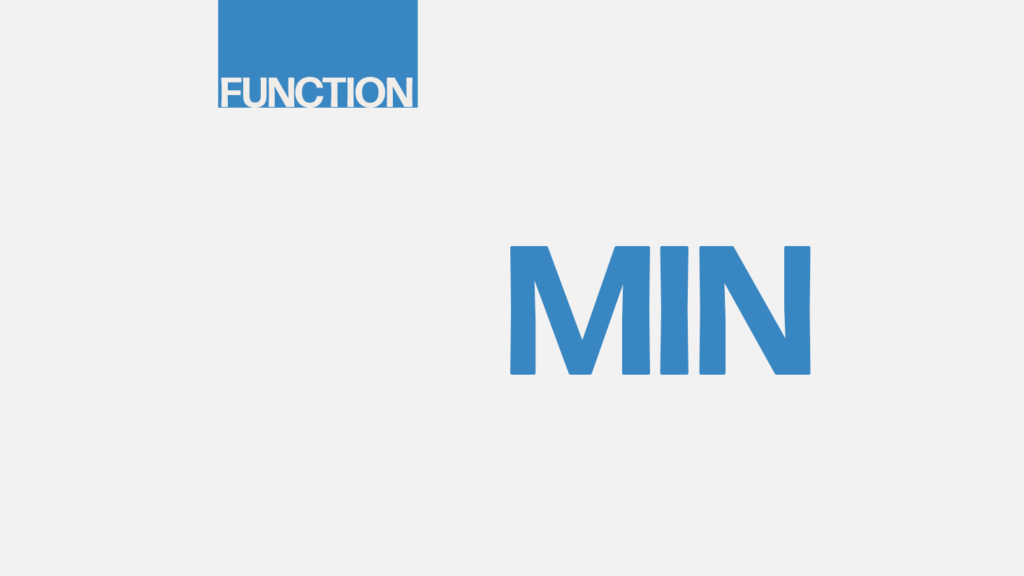 ฟังก์ชัน MIN - Def Excel