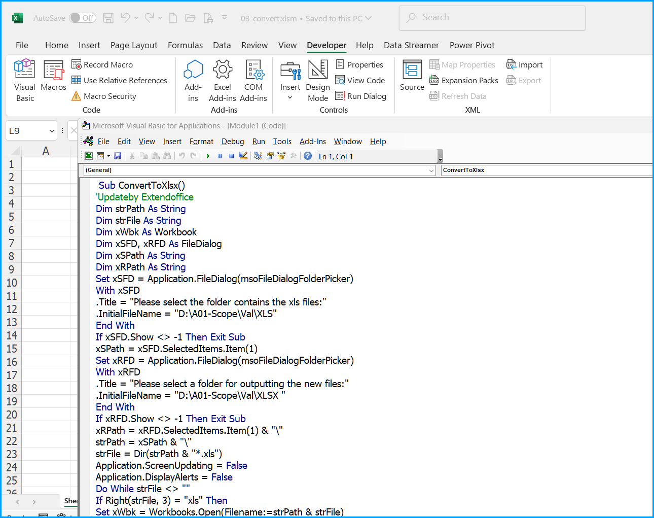 แปลงไฟล์ xls เป็น xlsx ด้วย vba - Def Excel
